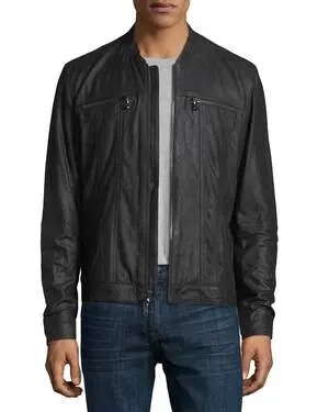 John Varvatos John Varvatos Lambskin Leather Jacket - Black