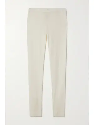 THE ROW Fraidy Stretch-silk Jersey Leggings - Off-white