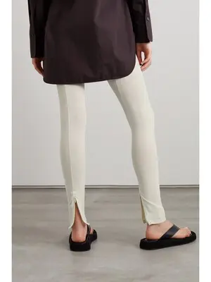 THE ROW Fraidy Stretch-silk Jersey Leggings - Off-white