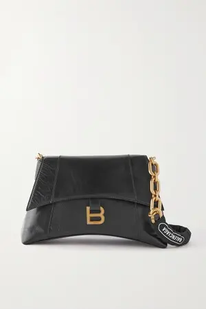 Balenciaga Downtown Small Crinkled-leather Shoulder Bag