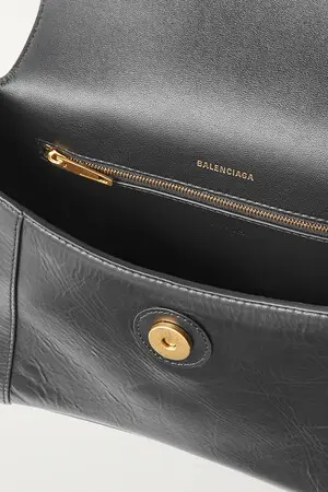 Balenciaga Downtown Small Crinkled-leather Shoulder Bag