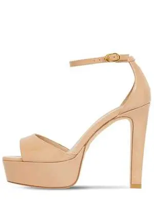 STUART WEITZMAN 130mm Discoplatform Patent Sandals Nude