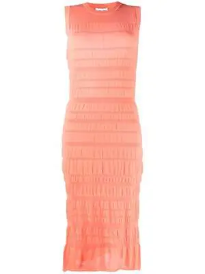 KENZO Ruched-stripe Midi Bodycon Dress