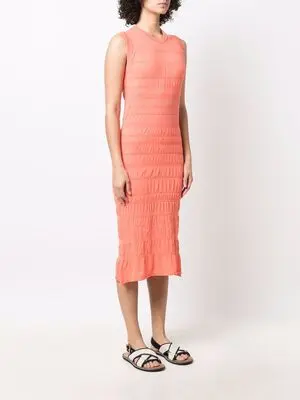 Kenzo Ruched Stripe Midi Bodycon Dress