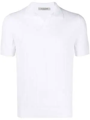 FILERIA Ribbed-knit Cotton Polo Shirt - White