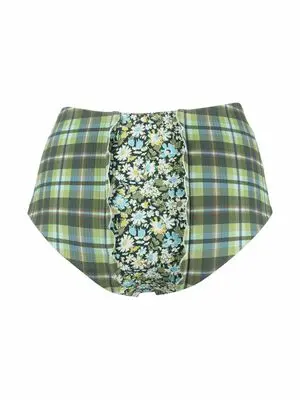 Marysia Plaid And Floral Print Bikini Bottoms