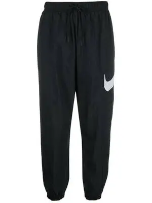 Nike Swoosh-print Track Pants - Black