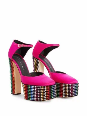 GIUSEPPE ZANOTTI Bebe Studded Platform Pumps - Pink