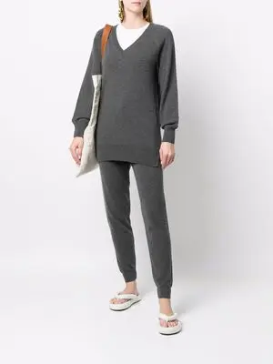 PAULA V-neck Knit Jumper - Grey