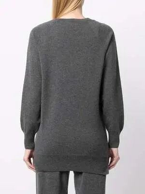 PAULA V-neck Knit Jumper - Grey