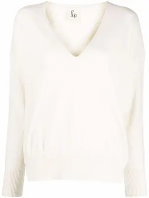 PAULA V-neck Cashmere Jumper - White