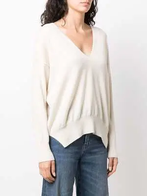 PAULA V-neck Cashmere Jumper - White