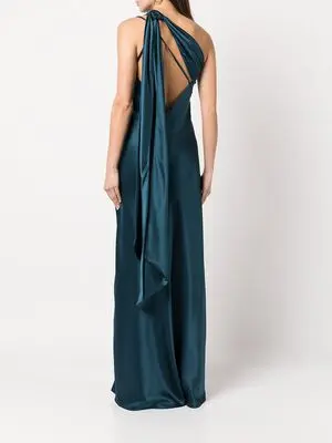 Michelle Mason Tie-detail Gown - Green