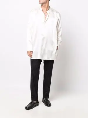Dolce & Gabbana Long-sleeve Silk Longline Shirt