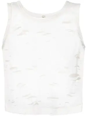 R13 Destroyed Tank Top - White