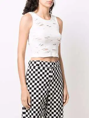 R13 Destroyed Tank Top - White