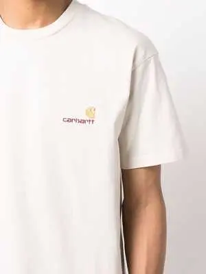 Carhartt Work In Progress Logo-embroidered Organic Cotton T-shirt - Neutrals