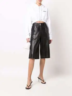 Off-White Helvetica Cropped Hoodie - White