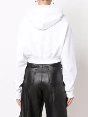 Off-White Helvetica Cropped Hoodie - White