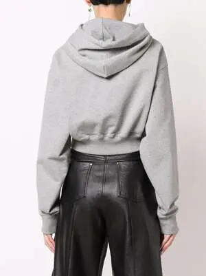 Off-White Cropped Hoodie - Grey