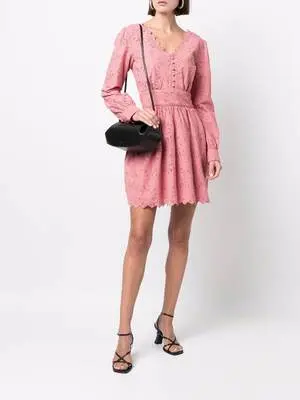 Michael Kors Scalloped-hem Embroidered Dress