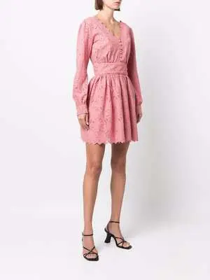 Michael Kors Scalloped-hem Embroidered Dress