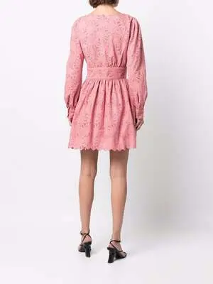 Michael Kors Scalloped-hem Embroidered Dress