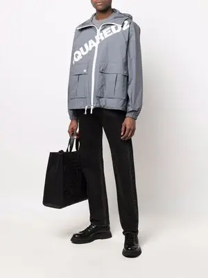 Dsquared2 Logo-print Hooded Jacket - Grey