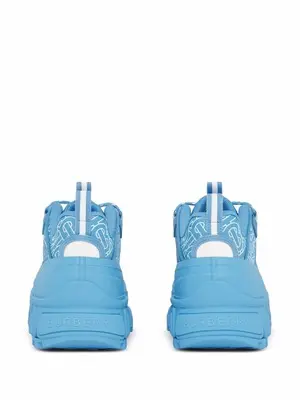 Burberry Arthur Monogram Print Lace-up Sneakers - Blue