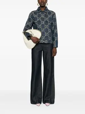 Gucci Jumbo Gg Denim Jacket - Blue