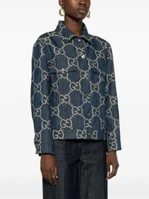 Gucci Jumbo Gg Denim Jacket - Blue