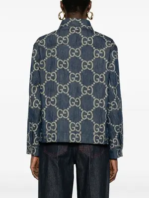 Gucci Jumbo Gg Denim Jacket - Blue