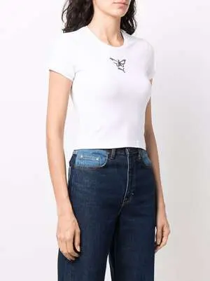 PUMA Butterfly-print Cropped T-shirt