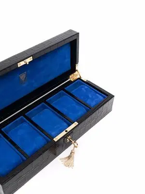 ASPINAL OF LONDON Crocodile-effect Watch Box
