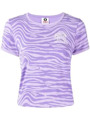 AAPE BY *A BATHING APE Animal-print Logo-print T-shirt