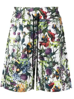 MAUNA KEA Floral-print Track Shorts - White