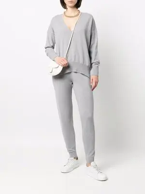 PAULA V-neck Cashmere Jumper - Grey