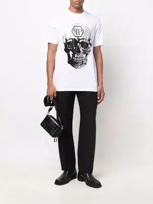 Philipp Plein Gem-embellished Skull Graphic T-shirt
