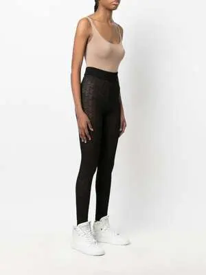 Philipp Plein Tulle Monogram Leggings - Black