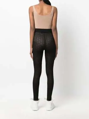 Philipp Plein Tulle Monogram Leggings - Black