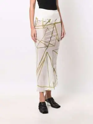 Rick Owens Bias Midi Skirt - Neutrals