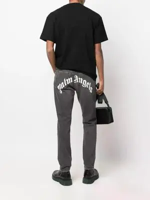 Palm Angels Logo Print Jeans - Grey