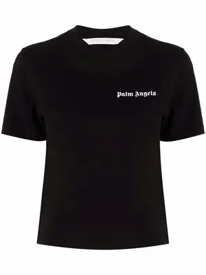 Palm Angels Logo-print Cotton T-shirt - Black