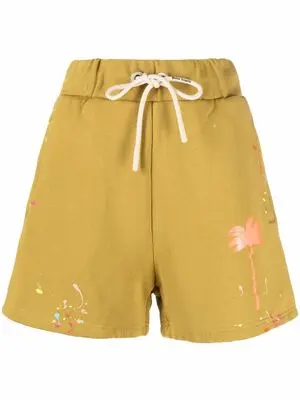 Palm Angels Paint Splatter Cotton Shorts
