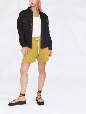 Palm Angels Paint Splatter Cotton Shorts