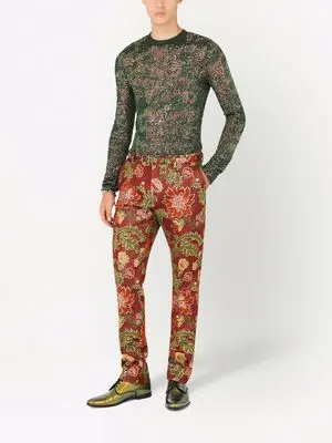 Dolce & Gabbana Patterned Jacquard Tailored Trousers