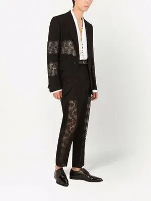 Dolce & Gabbana Lace-panel Single-breasted Blazer