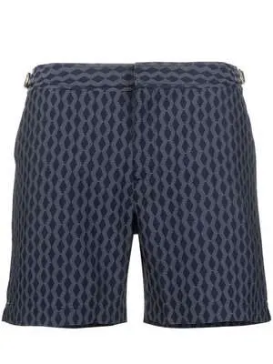 Orlebar Brown Graphic-print Swim-shorts - Blue