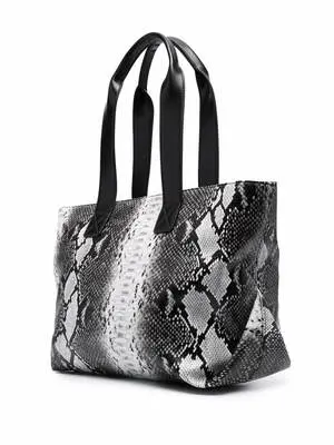 Moschino Snake-effect Logo-detail Tote Bag