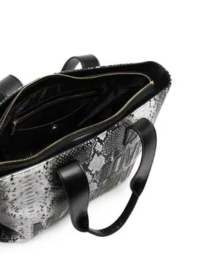 Moschino Snake-effect Logo-detail Tote Bag